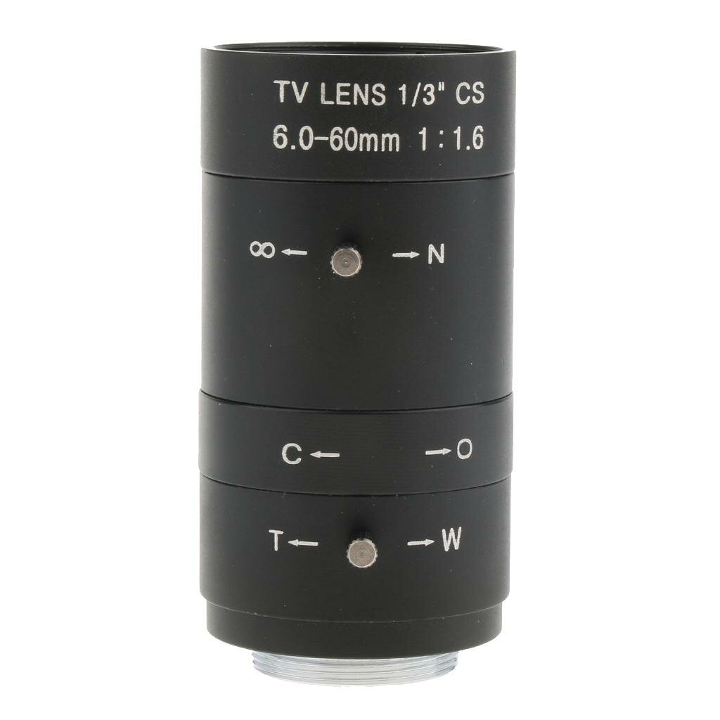 Вариофокальный объектив 6-60 мм F1.6 1/3" с ручной диафрагмой и зумом CS для камер видеонаблюдения