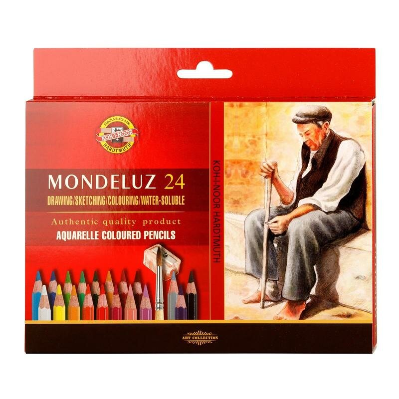 Карандаши цветные акварельные Koh-I-Noor Mondeluz Old Man шестигранные 24 цвета (3711024003KZ)