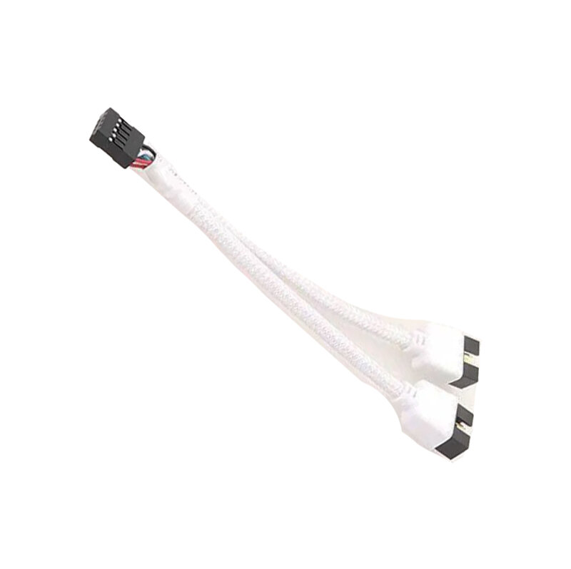 Экранированный кабель USB 20 9контактный для материнской платы к двум 9контактным разъемам 1к2 9PIN 9USB в оплетке