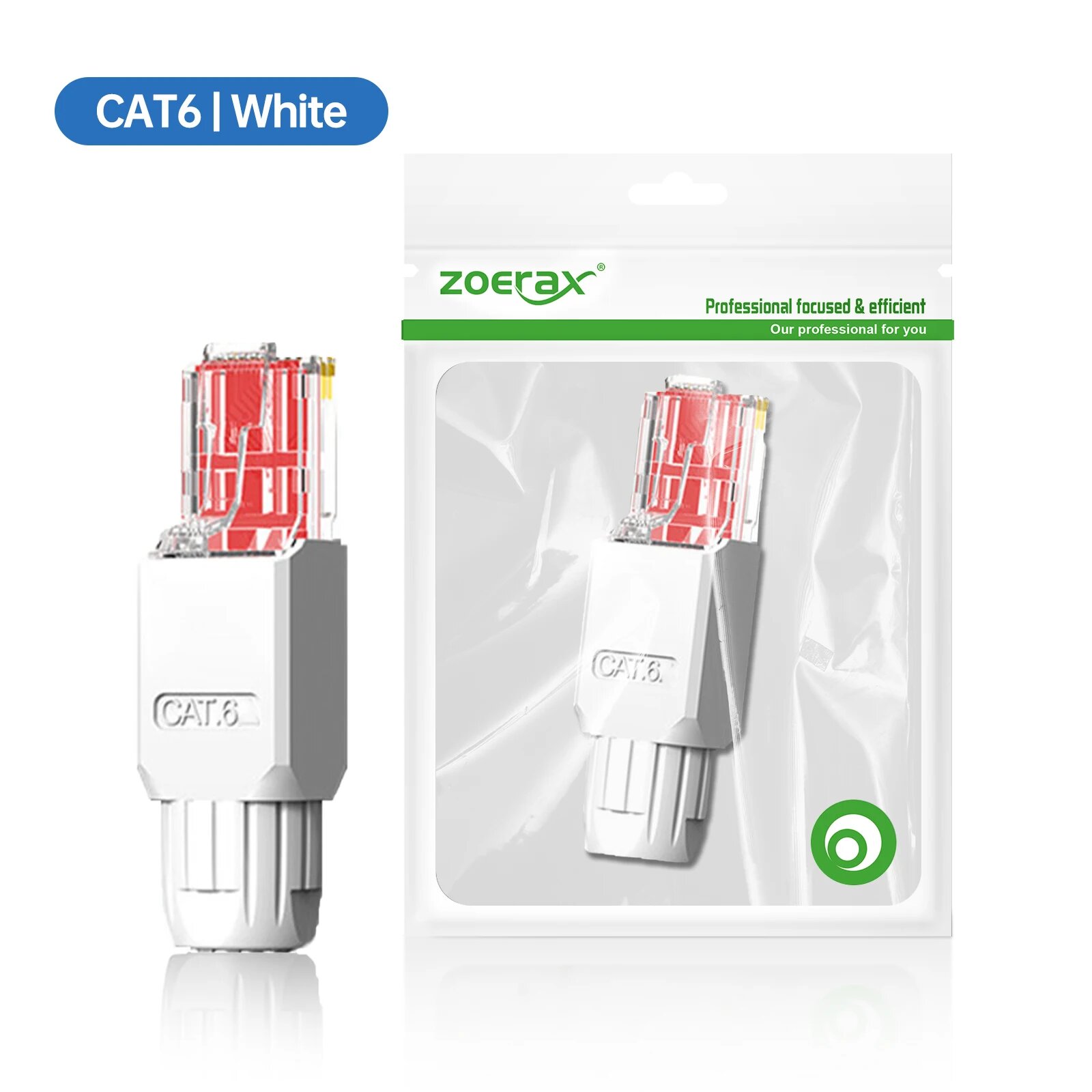 ZoeRax RJ45 CAT6 White, 10шт