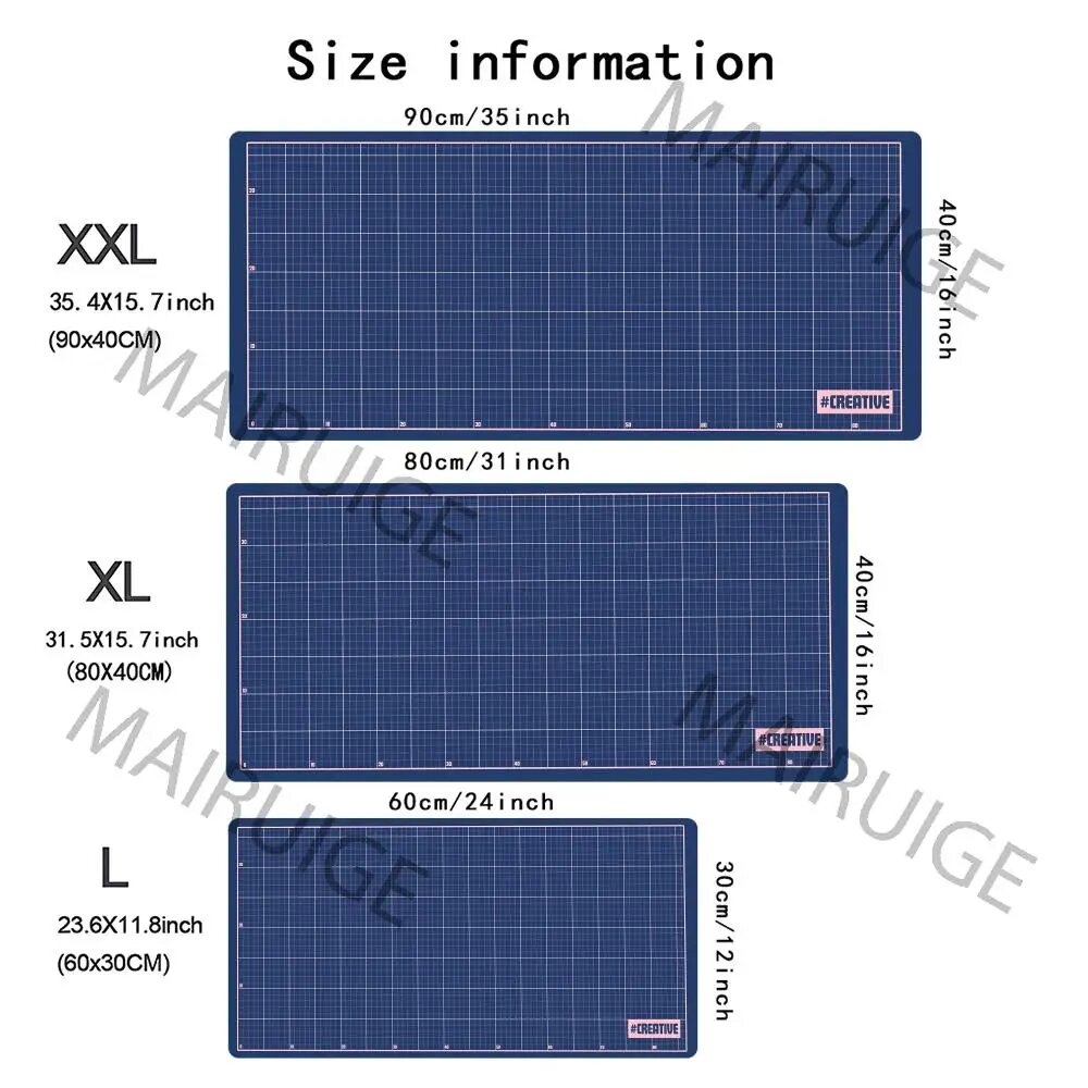 Mairuige Синий коврик для мыши XXL 600x300x2mm