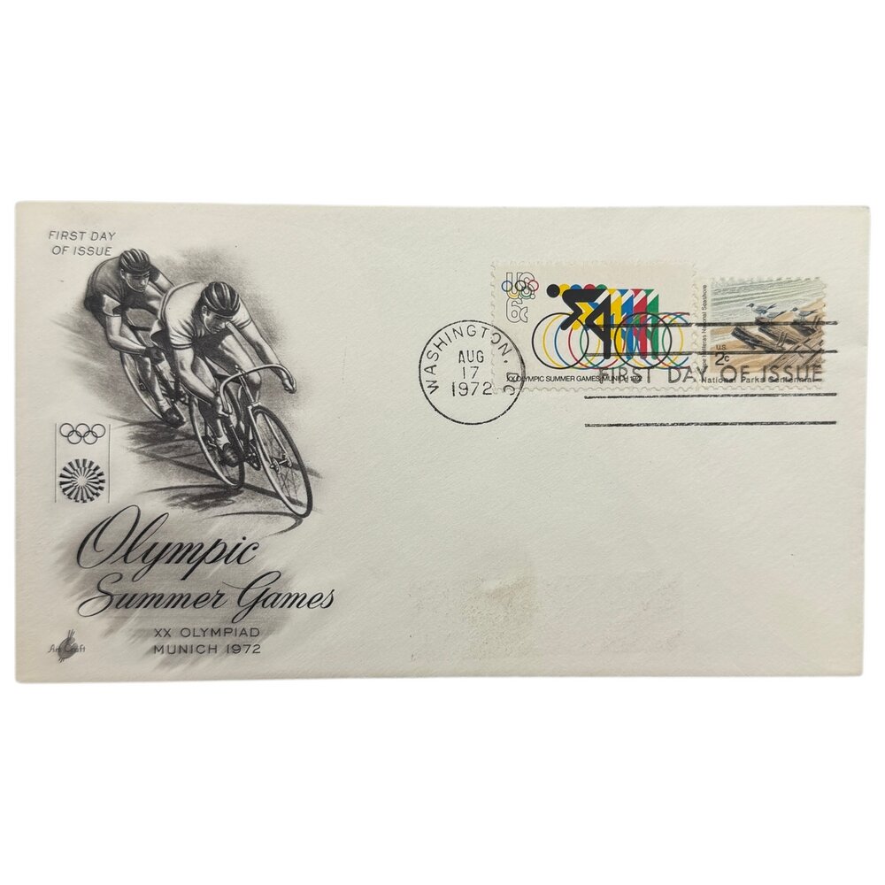 Конверт первого дня (КПД) "XX летние Олимпийские игры, Мюнхен 1972" 1972 г. США