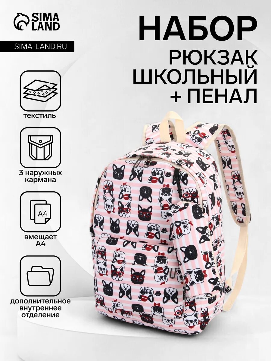 Рюкзак школьный с пеналом