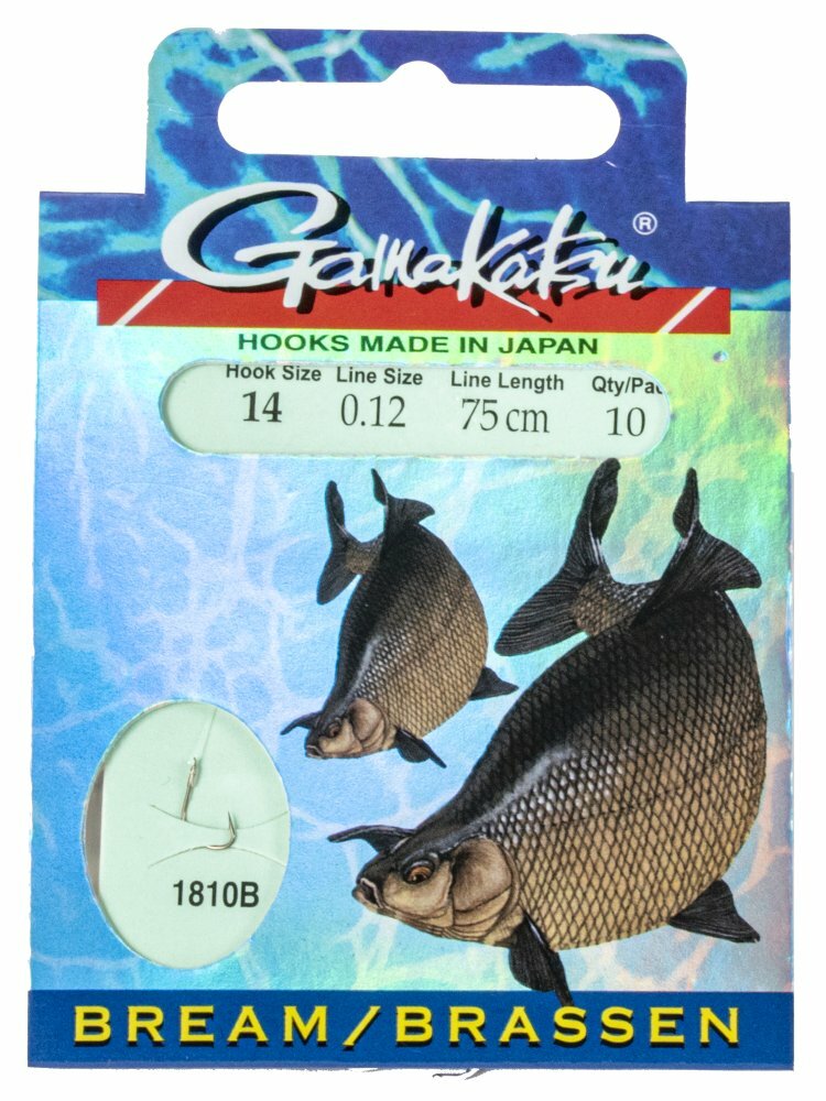 Крючки с поводком Gamakatsu Booklet BR. FEEDER 1810B разм. 14-0.12мм 75см 10шт.