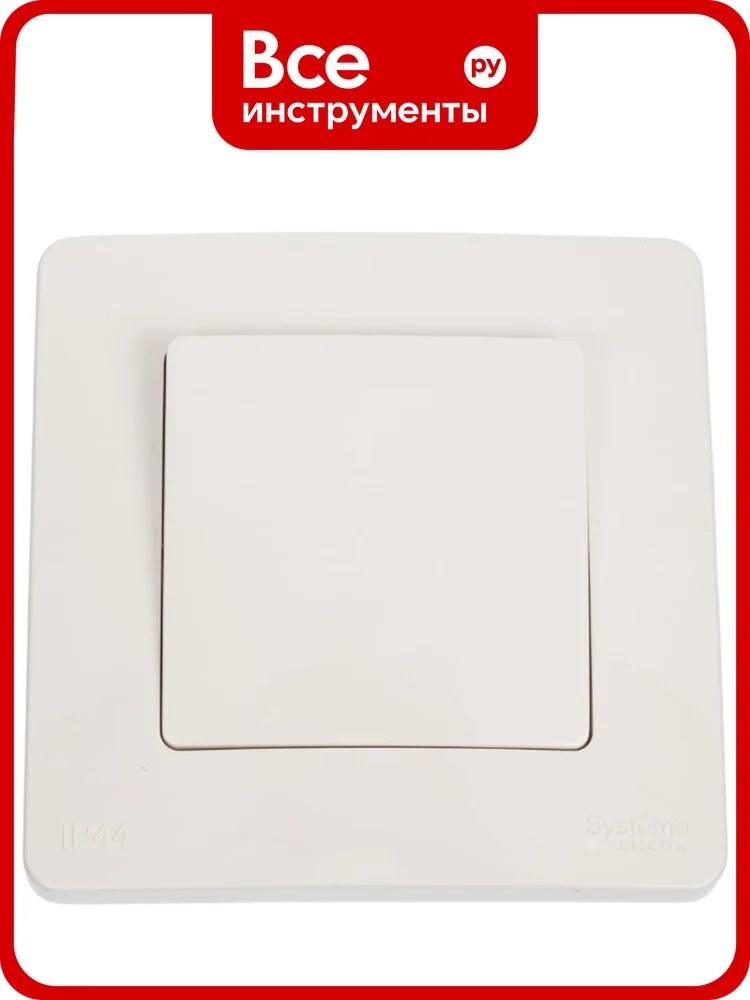 Переключатель Systeme Electric Blanca скрытая установка Молочный 1 клавишный, IP44, (сх.6), 10A, 250В BLNVS410602