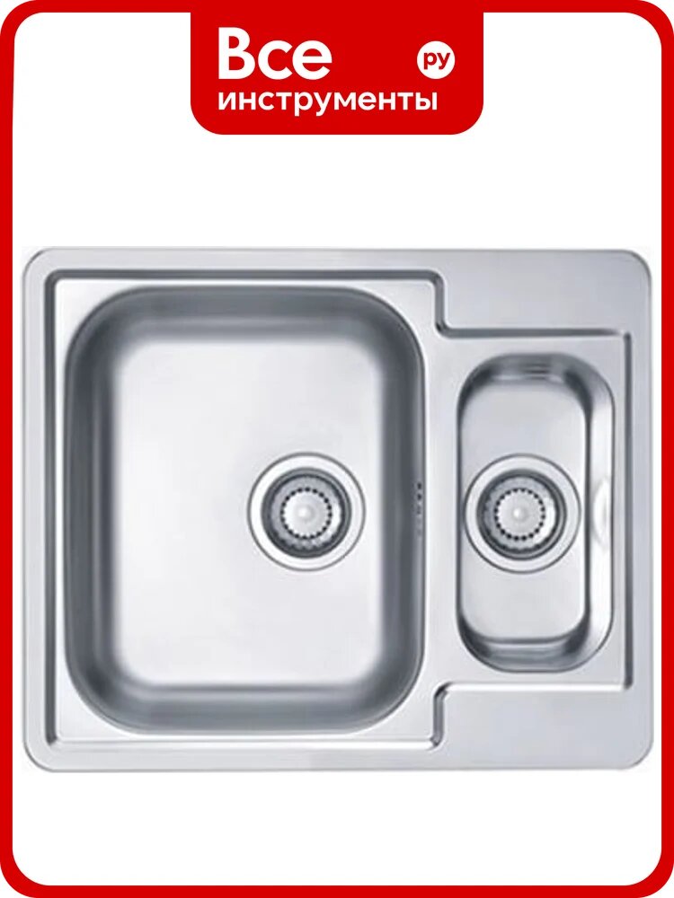 Мойка ALVEUS LINE 50 NAT-90 615х500 мм, 1+1/2 в комплекте с сифоном 1130555 1065676