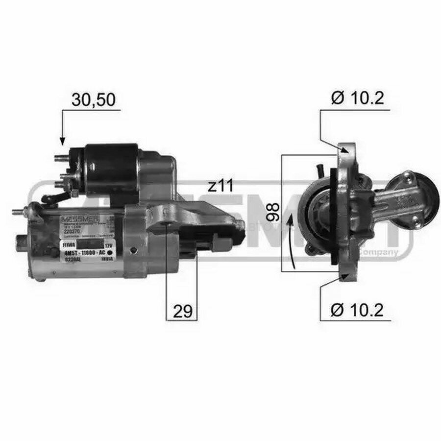 Стартер 12V 12 Kw ERA 220370 FORD Focus C-Max