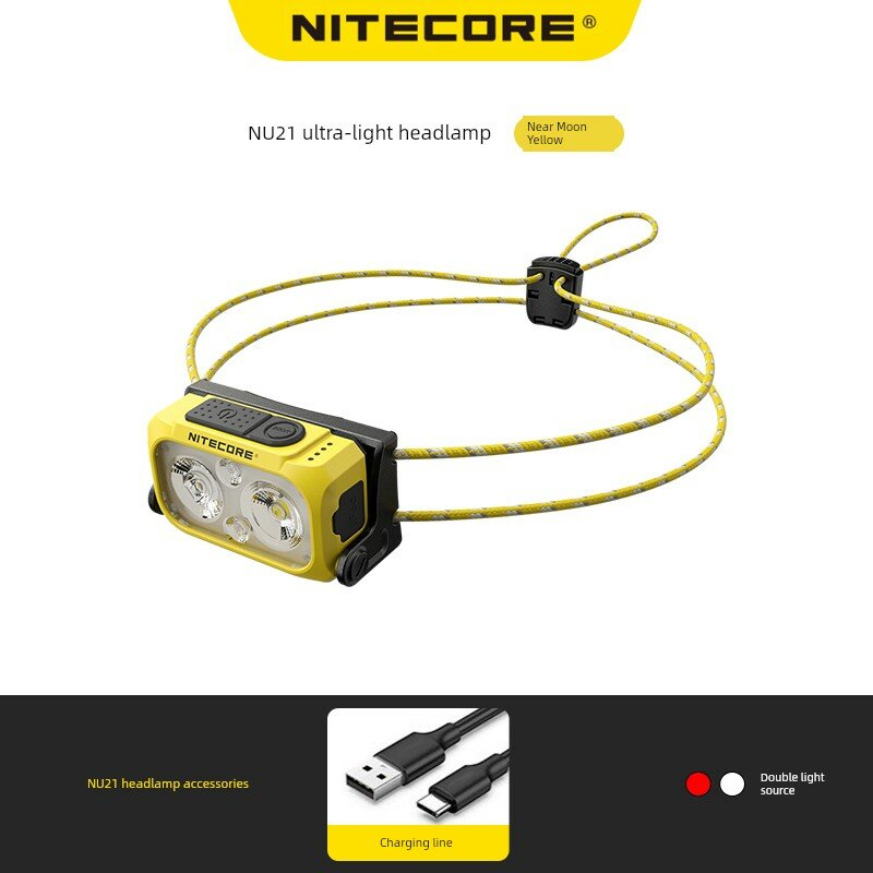 Налобный фонарь Nitecore NU21, сверхлегкий, для бега по пересеченной местности, с ультрадолгим сроком службы батареи,