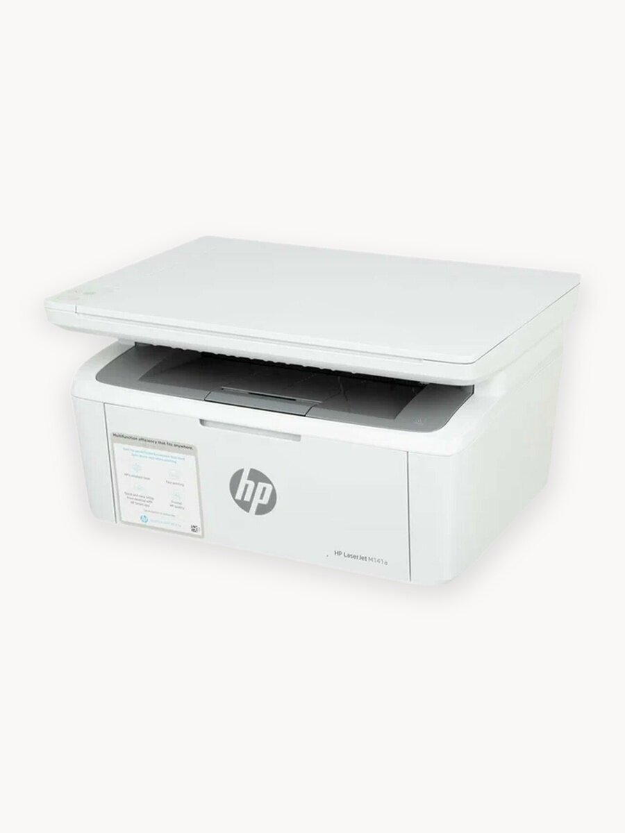 МФУ лазерный HP LaserJet M141a черно-белая печать, A4, цвет белый [7md73a]