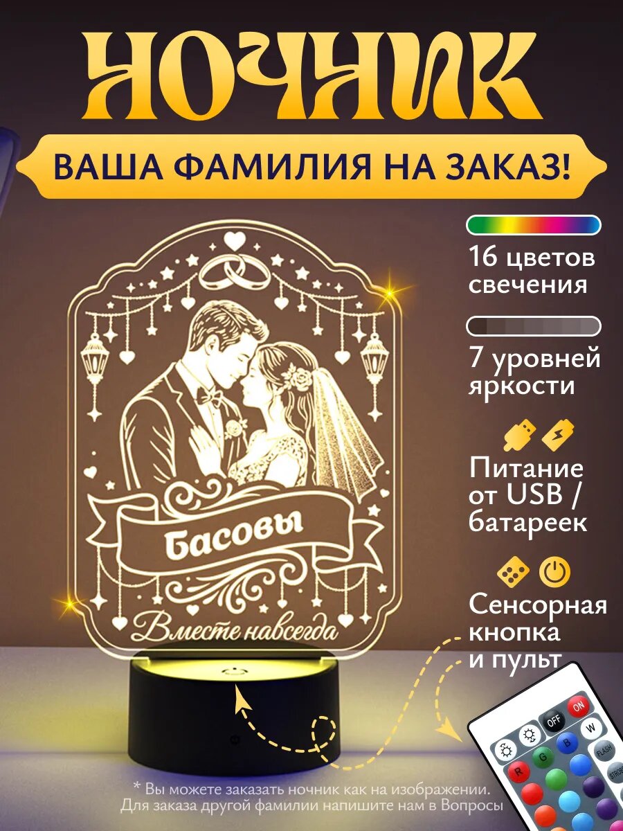 Ночник "Басовы - молодожёны"