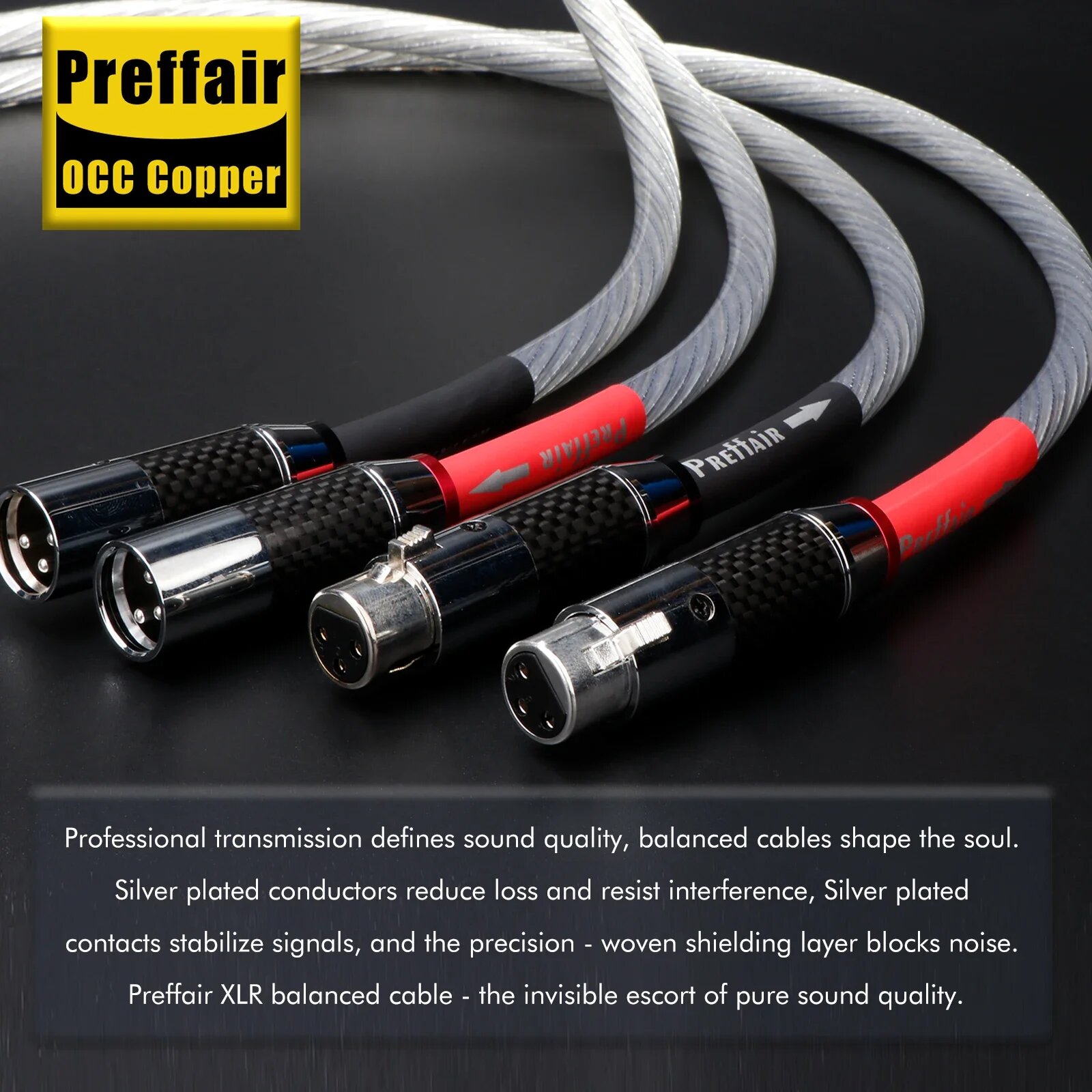 Preffair XLR кабель 1м, посеребренный, X428XR1801