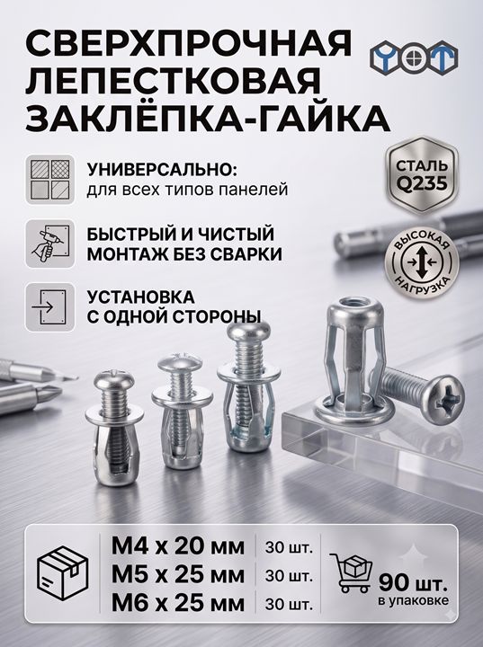 Заклепка 12 x 25 мм 90 шт.