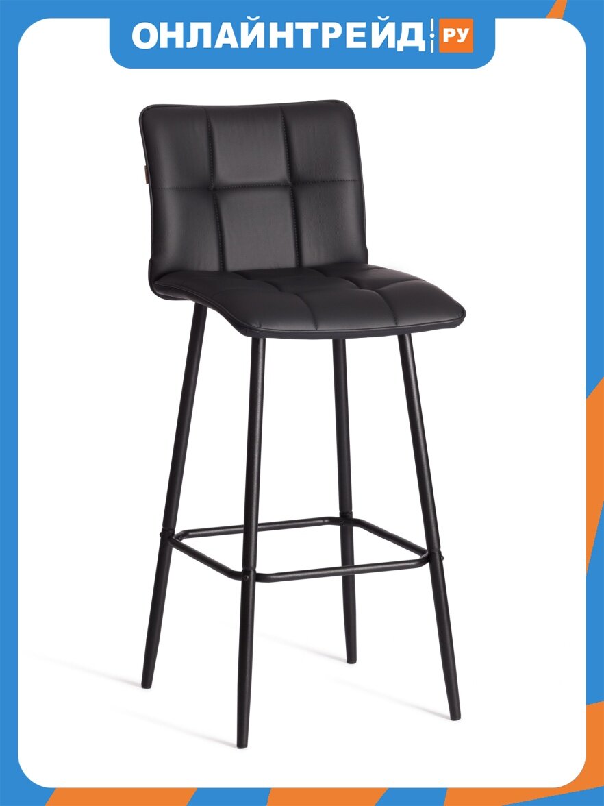 Стул барный Tetchair Bari экокожа / черный / 45х56х110