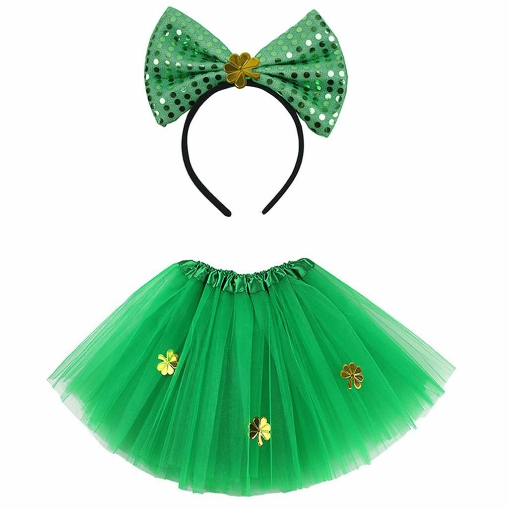 Ирландский набор для взрослых с блестками из трехлистного клевера-золотой трехлистный клевер