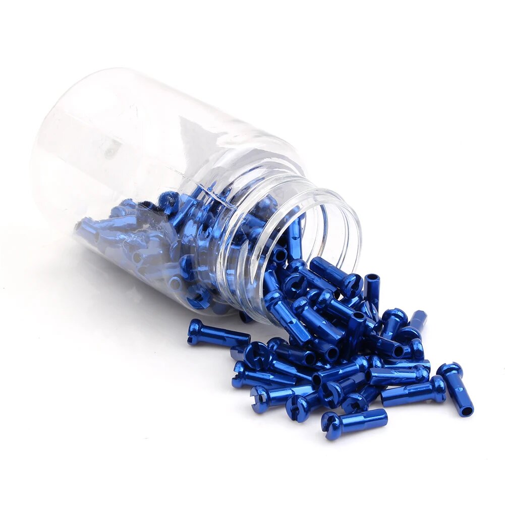 GUB Ниппели для спиц велосипеда 100 шт. Синий, 100pcs Blue
