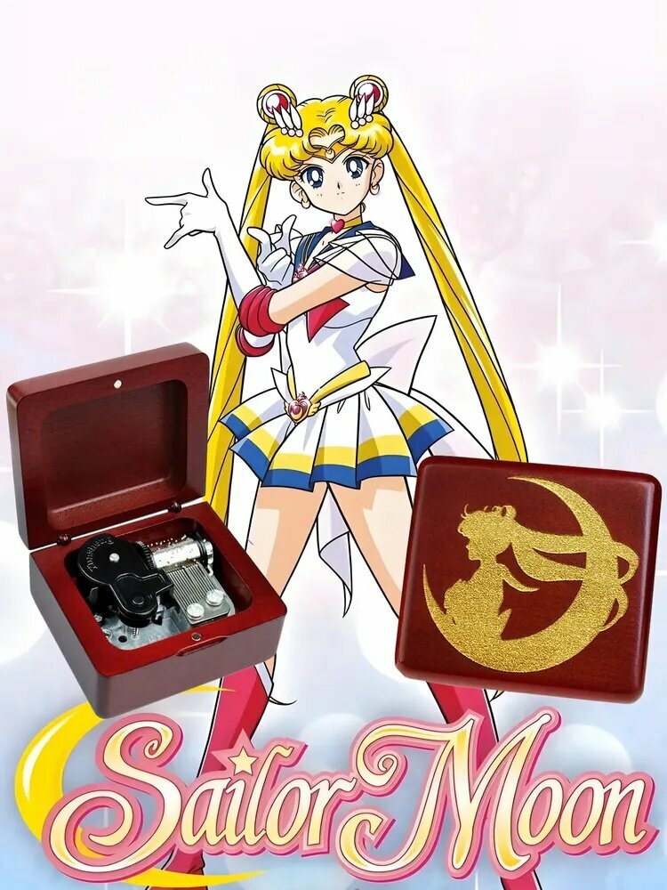 Sinzyo Музыкальная шкатулка Сейлор Мун Sailor Moon с фигуркой, заводная, мелодия Moonlight Legend