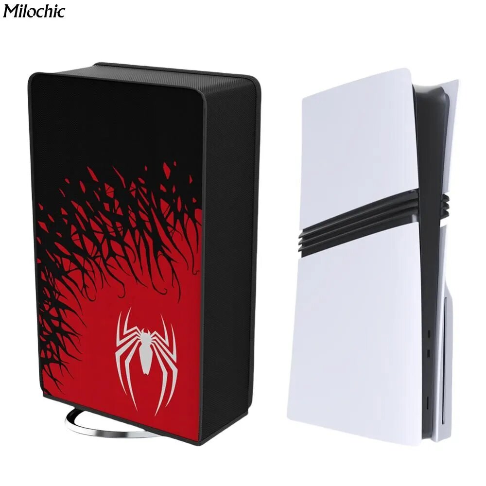 Чехол для игровой приставки Milochic Spider, Черный, Силикон, Для PS5 Pro и Цифровой версии