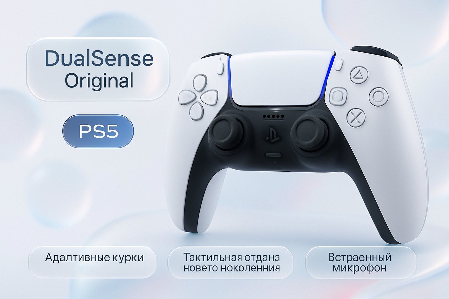 Геймпад PlayStation 5 DualSense Wireless Controller, для PS5, белый (Cosmic white)