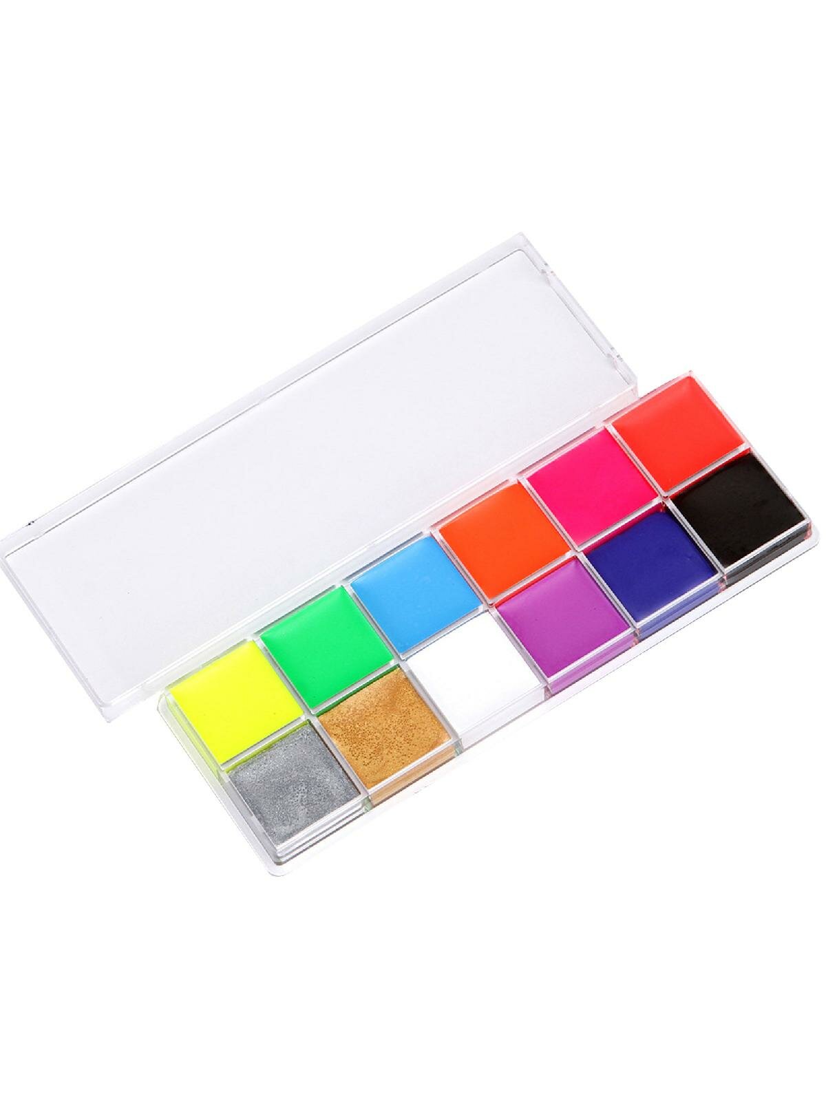 12-цветная УФ-светящаяся Палитра красок для макияжа, Водонепроницаемая Краска для росписи лица