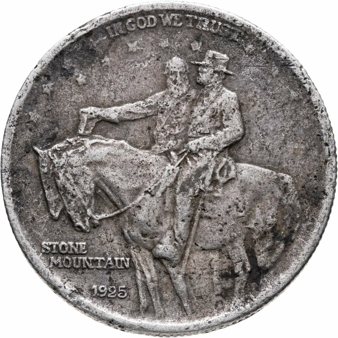 США 50 центов 1/2 доллара, half dollar 1925 "Мемориал Стоун-Маунтин", Серебро 900, в сохранности F