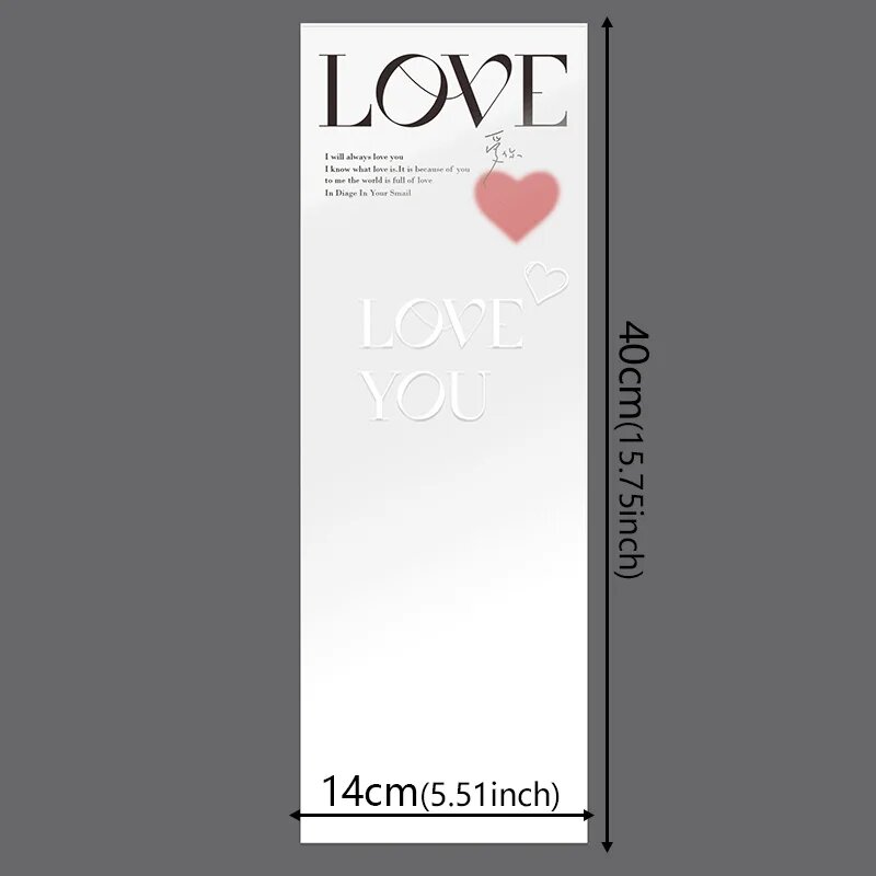 Белые пакеты для роз LOVE, 20 шт.