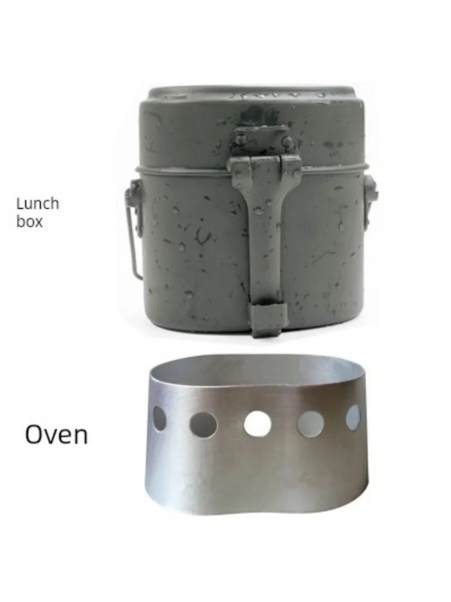 Армейский ланчбокс 1.8л, темно-зеленый с грилем