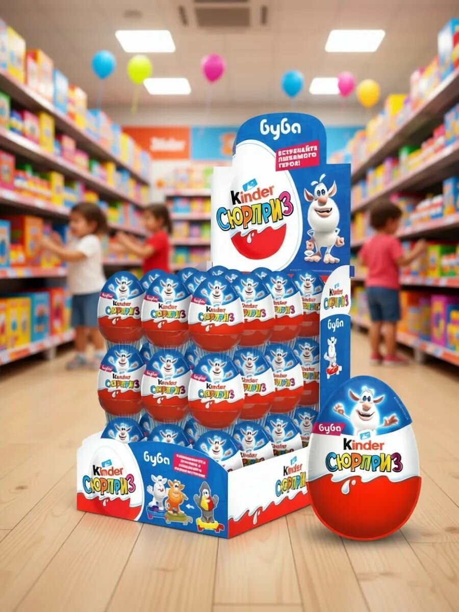 Яйцо Kinder Сюрприз из молочного шоколада, Буба, 36 шт по 20 г