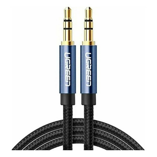 Кабель Ugreen AV112 3.5mm Male Gold Plated Metal Case with Braid 1м (10685) синий