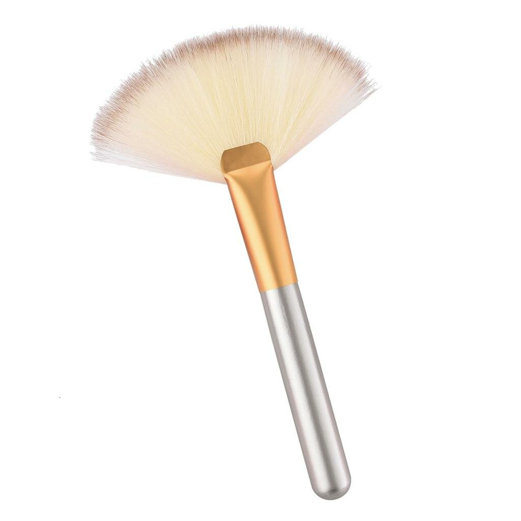 Набор кистей для макияжа в форме веера, трехцветные волосы