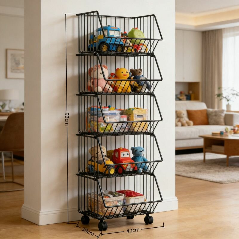 Кухонная корзина "Стойка для закусок", большая емкость, напольная, многоярусная, для овощей, фруктов