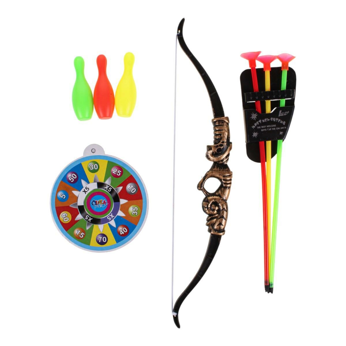 Лук со стрелами и мишенью, набор для мальчиков, пластик, размер 34.5х6.2х1.7см