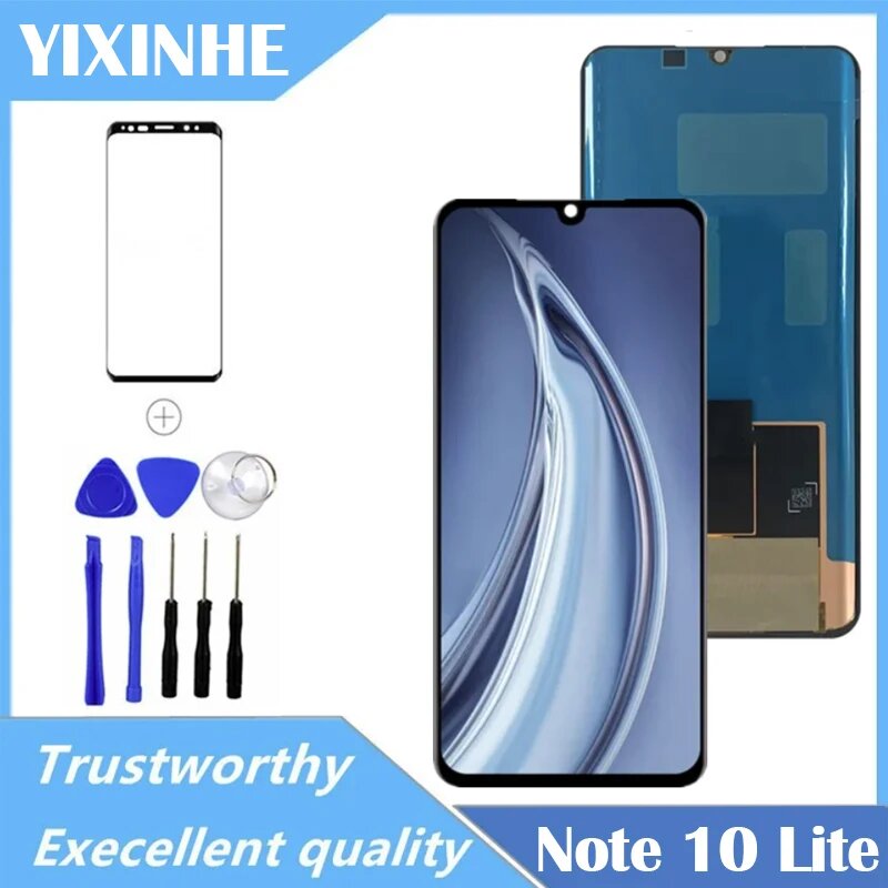 6,47 дюйма; Тест хорошо для Xiaomi Mi Note 10 Lite ЖК-дисплей + дигитайзер сенсорного экрана в сборе для Note 10 Lite M2002F4LG, M1910F4G Дисплей