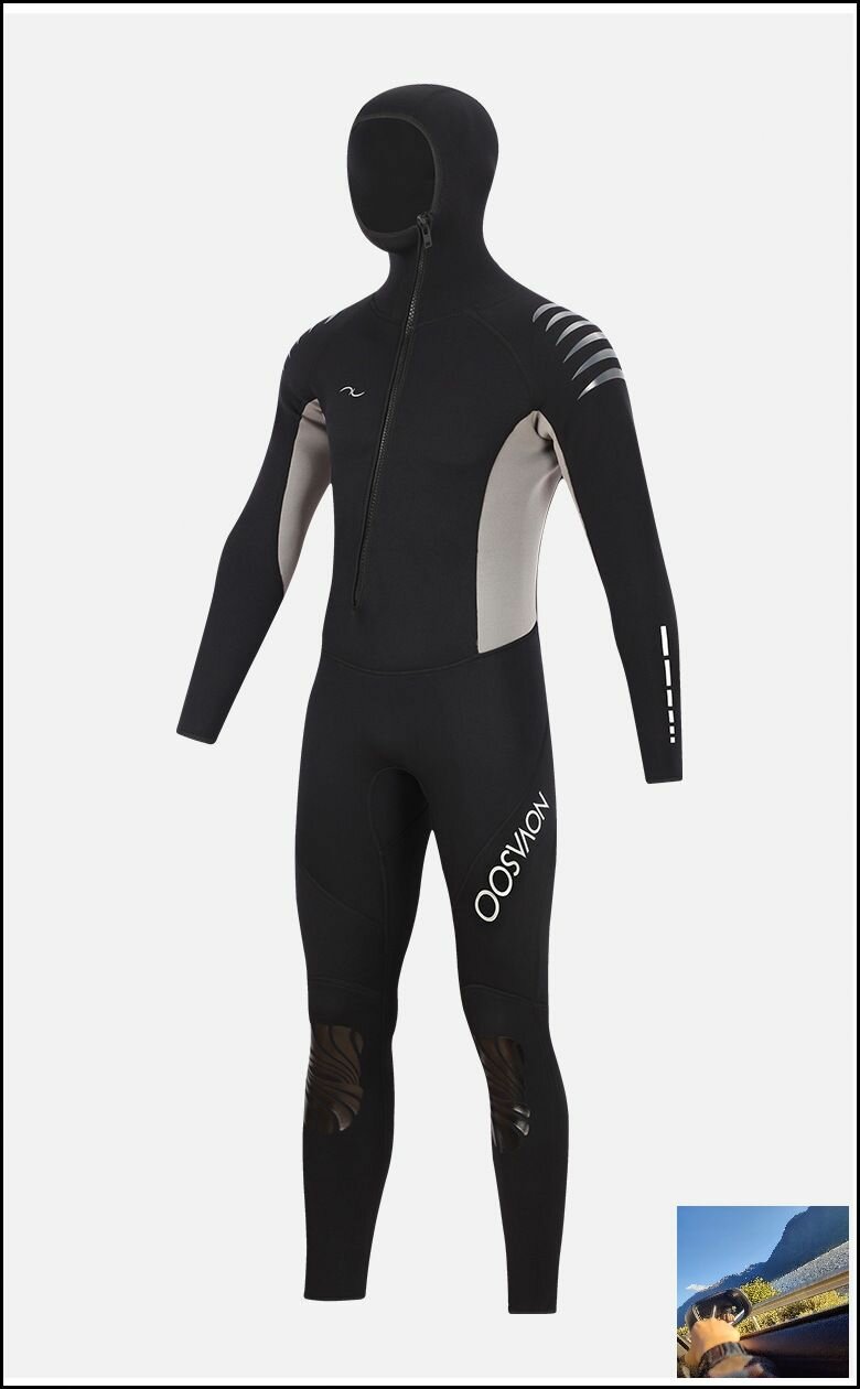 3 мм мужской теплый гидрокостюм с капюшоном для холодной погоды