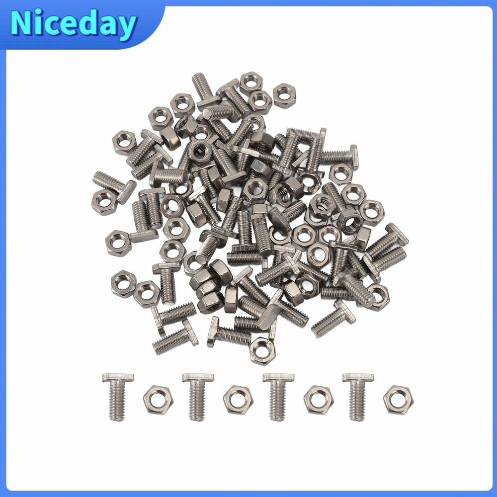 50 болтов и гаек M6X14 для тепличных конструкций