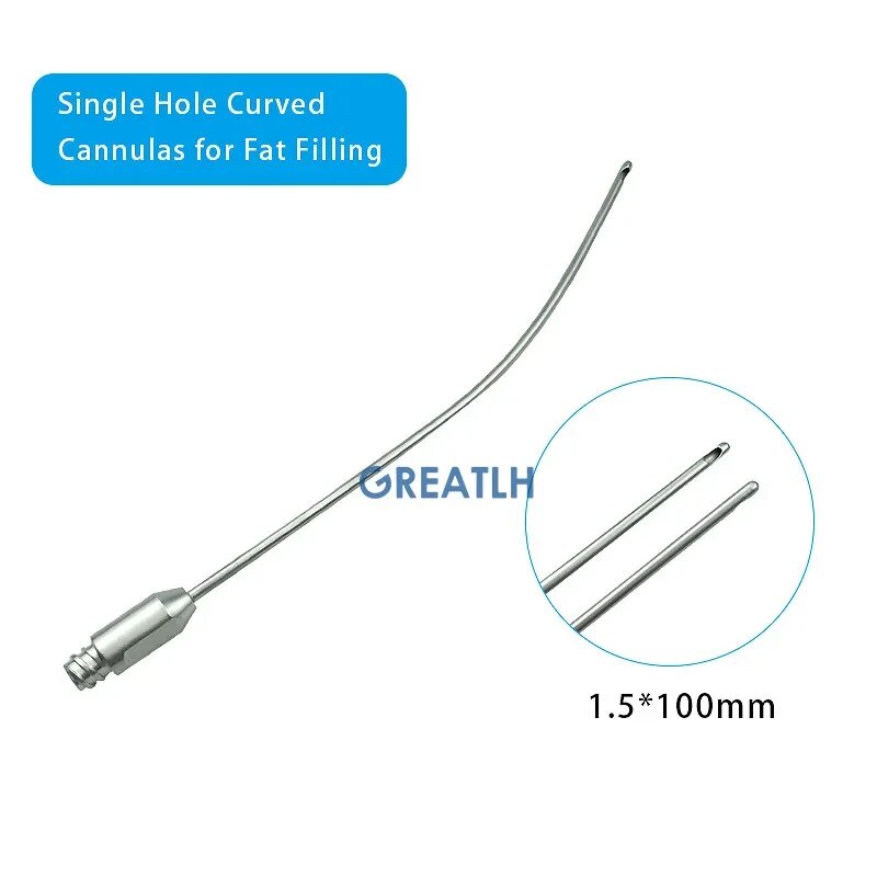 Канюля для липосакции, изогнутые канюли, микроигла для переноса жира, один отверстий для 1.5-100mm