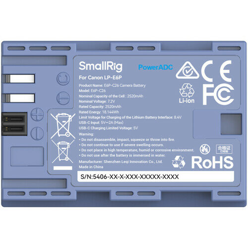 Аккумулятор SmallRig 5406 LP-E6P USB-C — фото 1