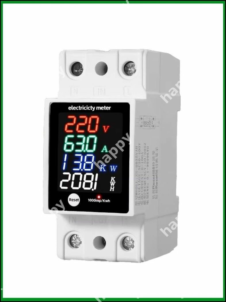 Эксклюзивный цифровой измеритель ZS6035VAKW с LED дисплеем для точного мониторинга напряжения, тока, мощности и частоты, многофункциональный амперваттметр на DIN рейку