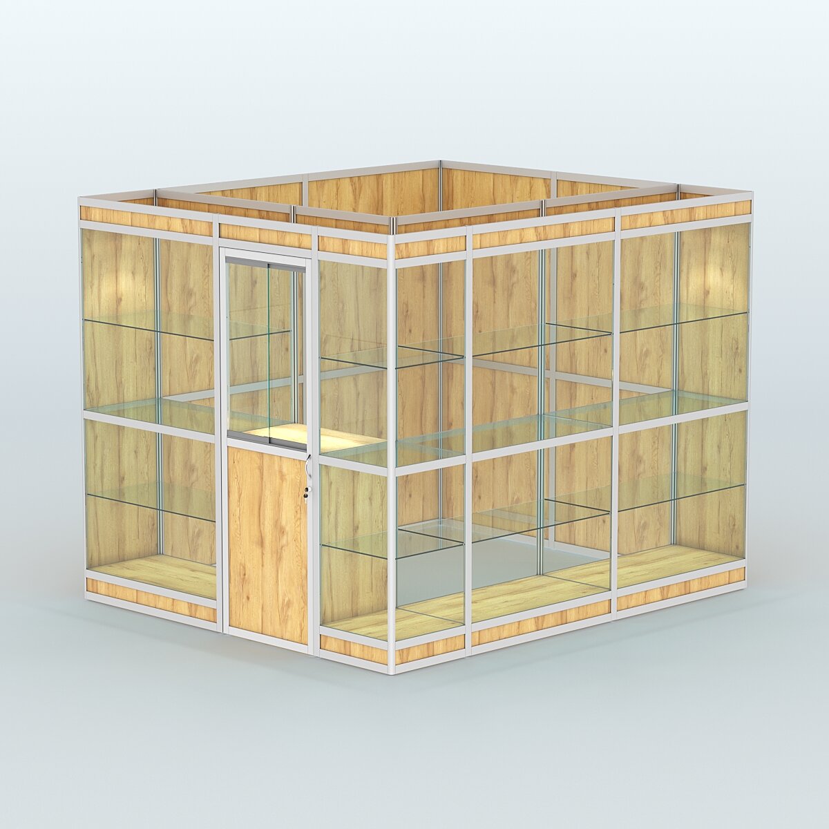 Павильон из профиля угловой №4в (5,5 кв. м), Дуб Золотистый