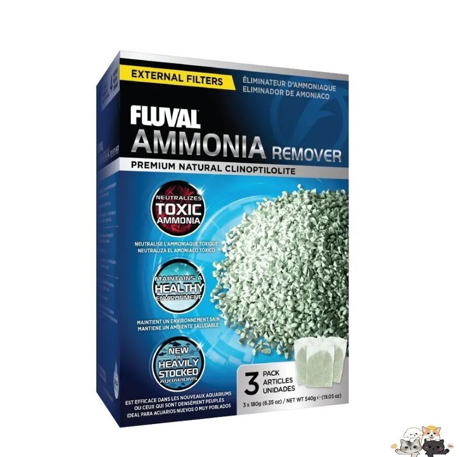 FLUVAL Ammonia Remover, наполнитель для внешнего фильтра, цеолит, 3 шт.