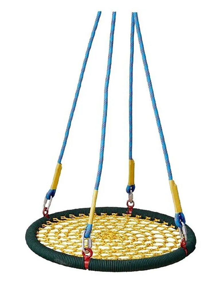 Садовые качели круглые 60см детские подвесные из полиэстера желтого цвета для улицы