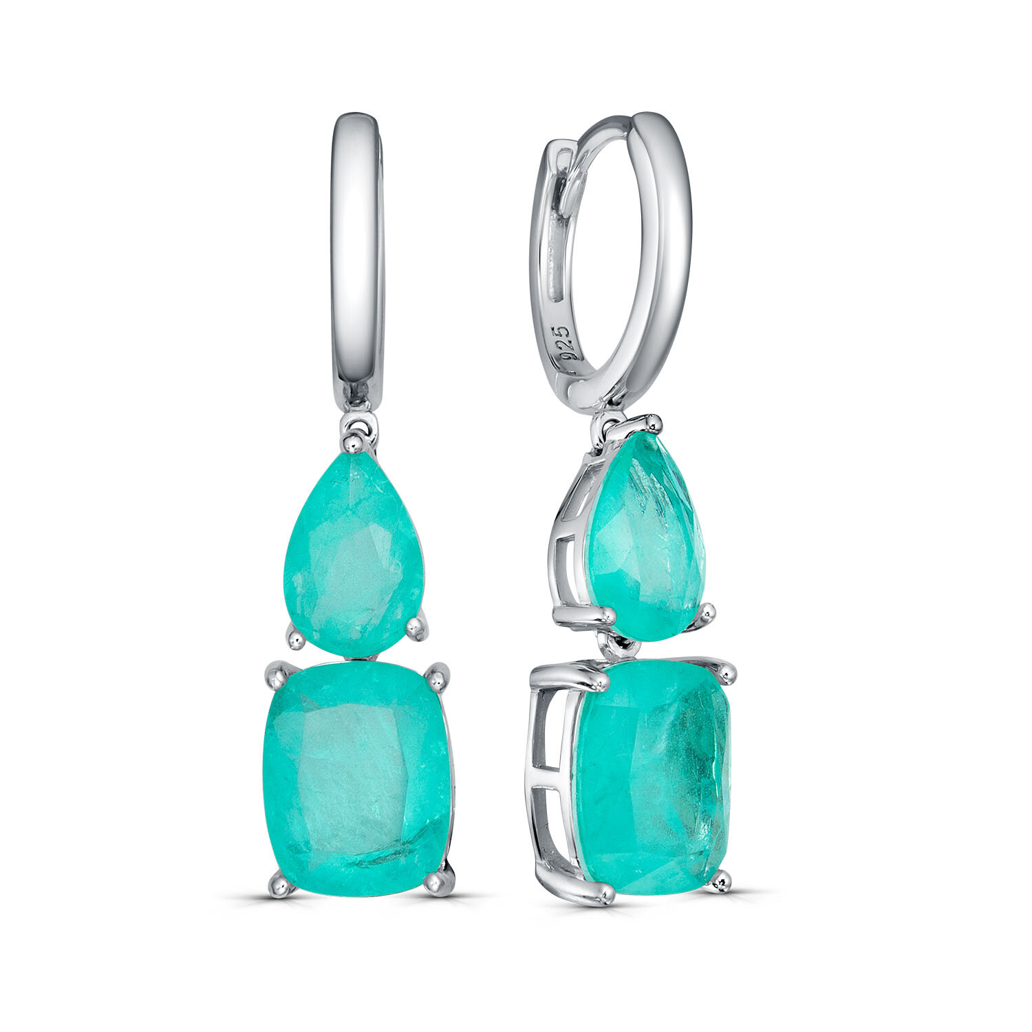 Серьги, серебро, 925 проба, родирование, алпанит