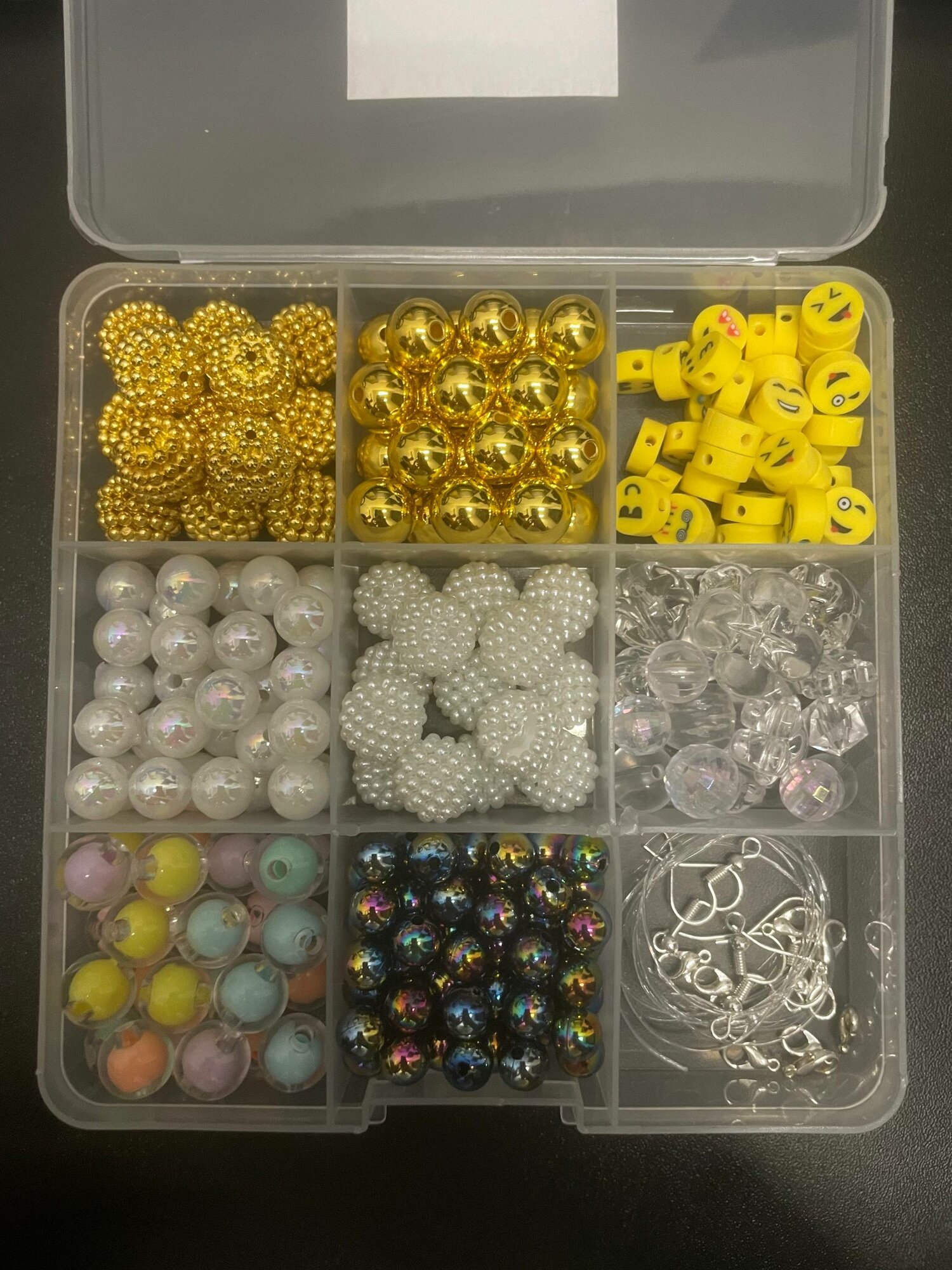 Набор бисера для рукоделия, пластик, разный размер, цвет и форма