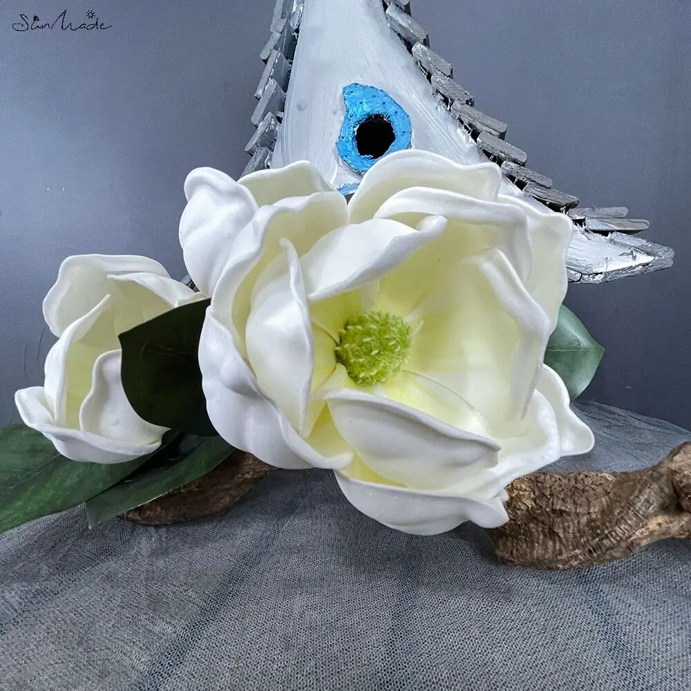 Искусственные цветы SunMade веточка магнолии White