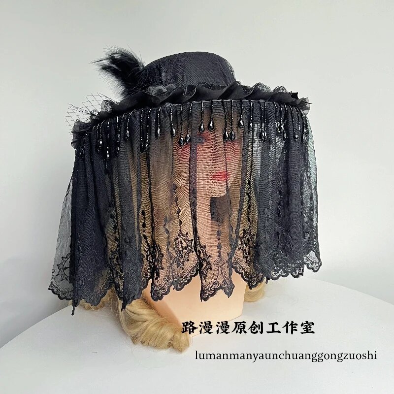 Готическая кружевная шляпа Geyalovvy 25cm veil hat