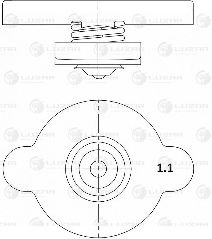 Крышка радиатора LUZAR LL 1905 Kia Optima, Ceed, Carnival, Carens II, Cerato I, Picanto, Rio I, Sorento, Spectra, Sportage II, Hyundai Accent II, Atos, Avante, Elantra, Equus, Genesis, I10, I20