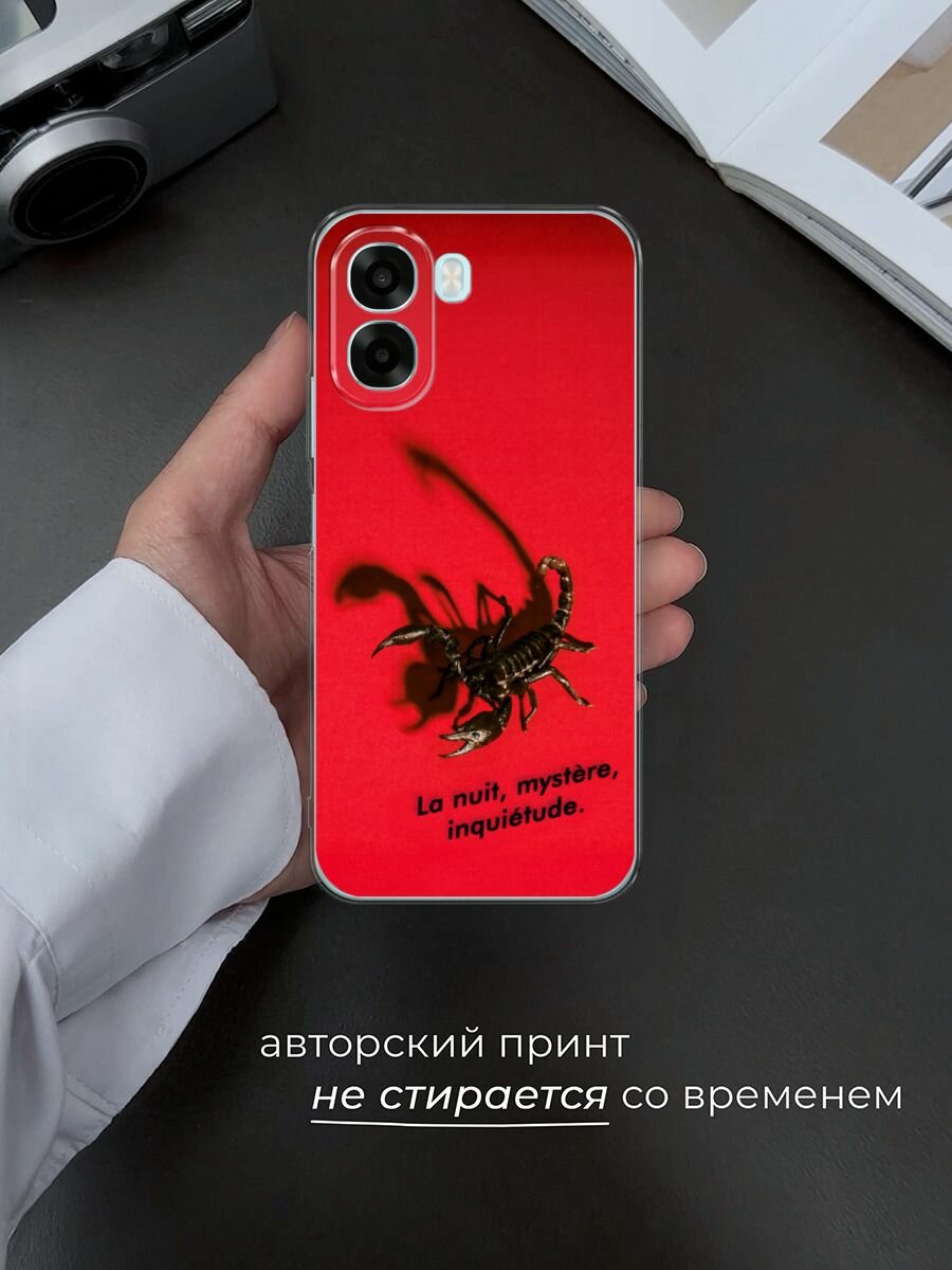 Силиконовый чехол на Oppo A6x / Оппо A6x с принтом Опасный скорпион — фото 1