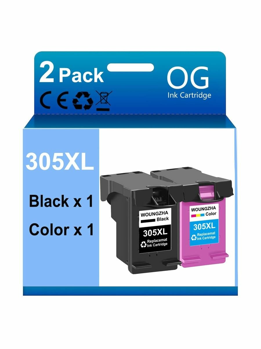 OGOUGUAN Замена картриджа 305XL для HP305 / HP 305 XL для DeskJet 2710 2320 2720 4110 4120 4130 ENVY 6010