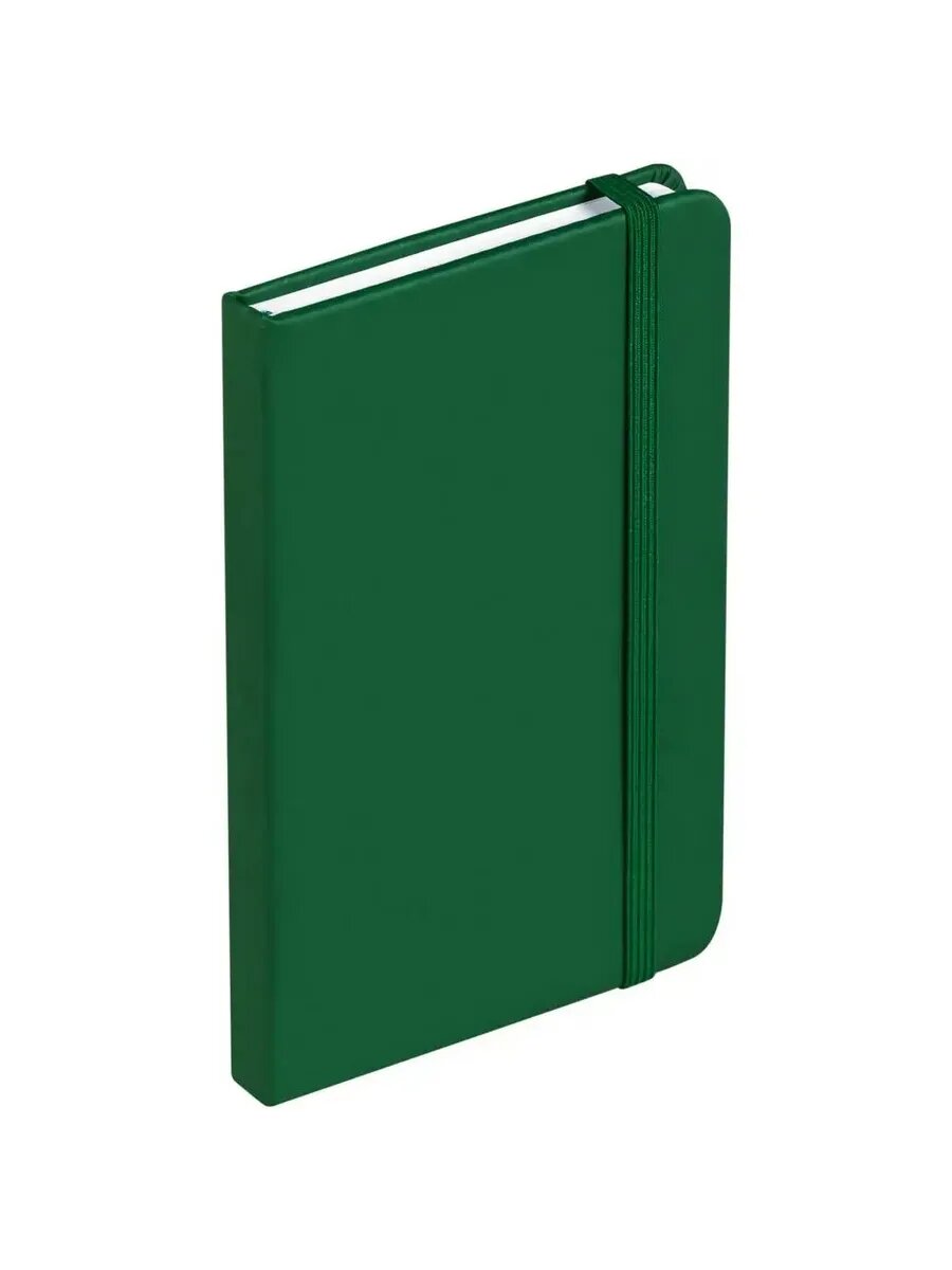 Стильный зеленый блокнот с резинкой и ляссе