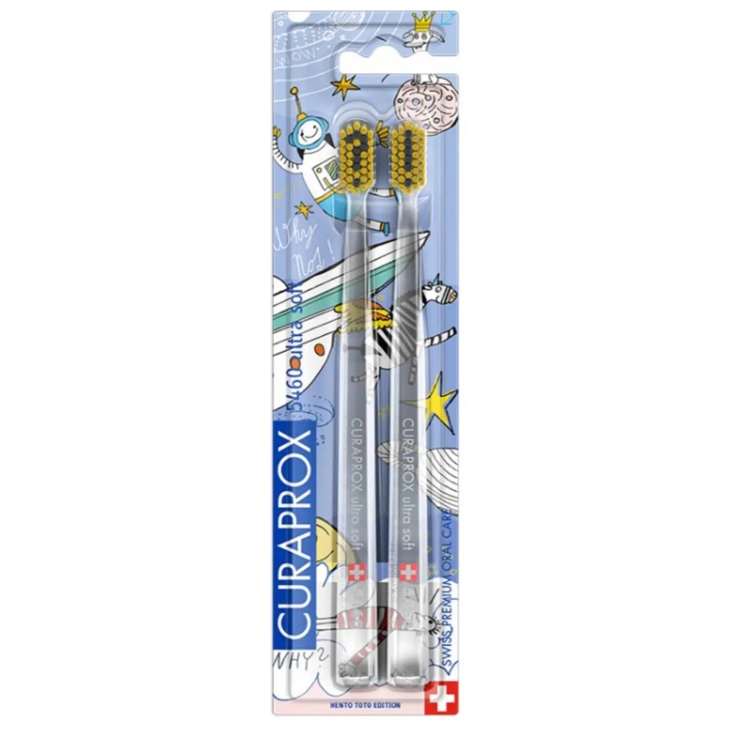 CURAPROX Набор ультрамягких зубных щеток Duo Hento Toto Edition 2022, 2 щетки