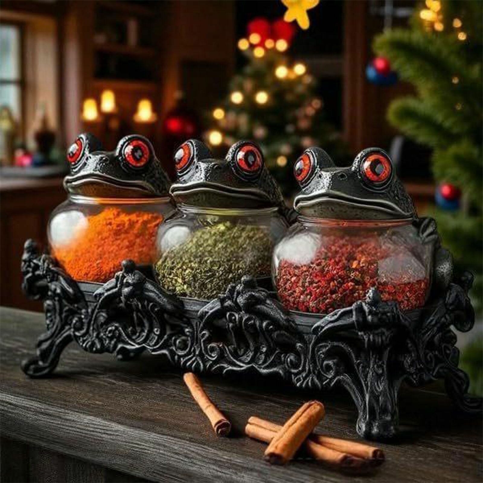 Стеклянная банка с лягушками для чая порошков и мелочей С элегантным дизайном